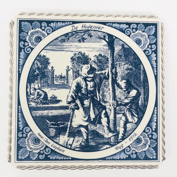 Accents | Vintage Delft Blue White Handpainted Tile Holland | Poshmark